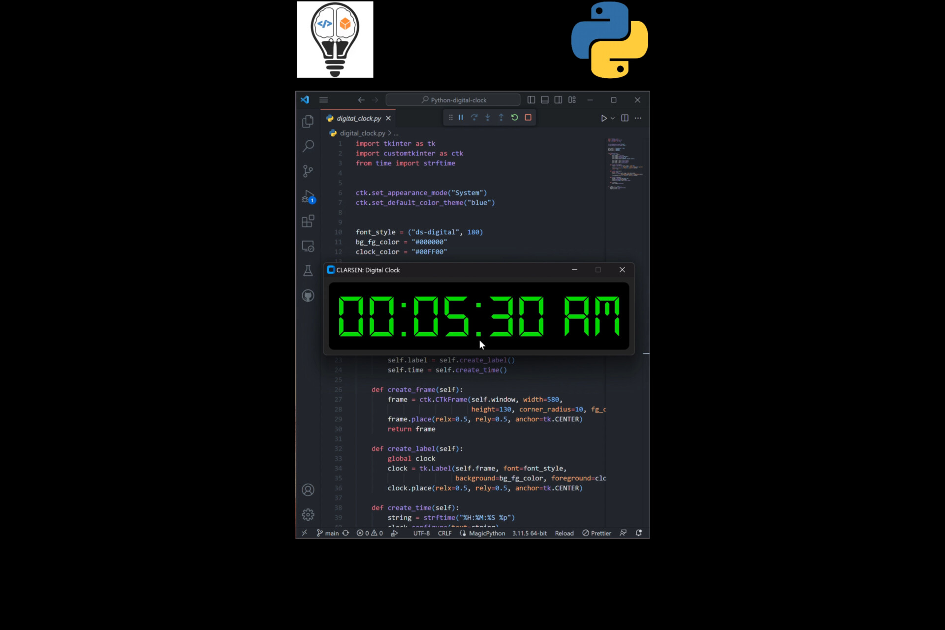 Artstation Python Digital Clock 0993
