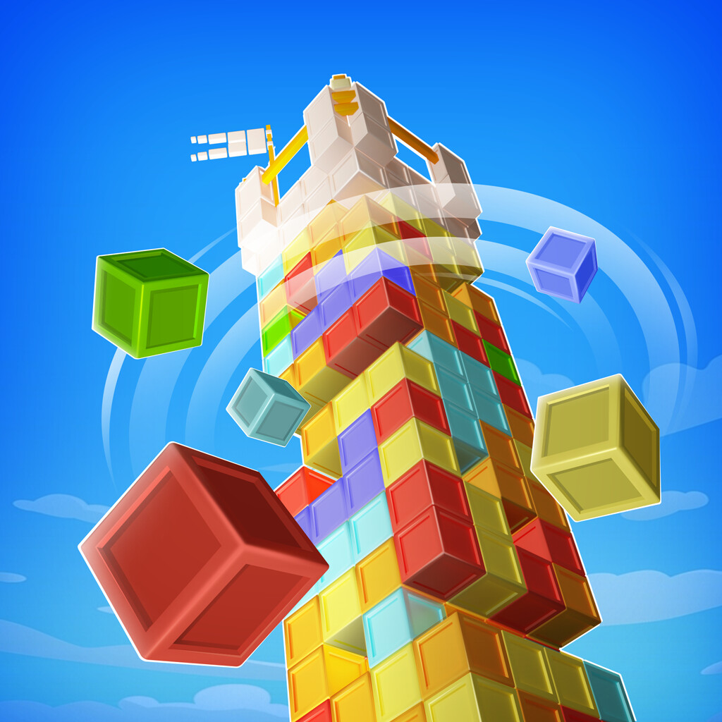 ArtStation - Colors Blocks Jenga Puzzle 3D Launcher Icon