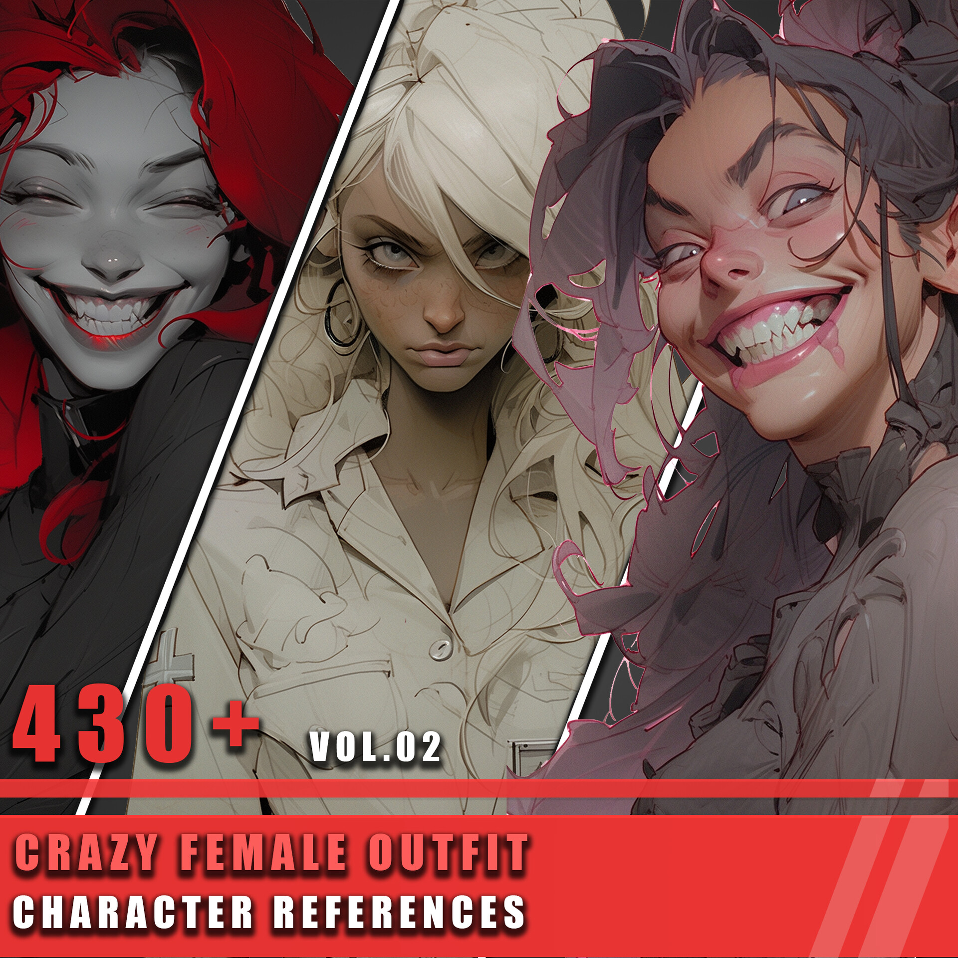 ArtStation - 430+ Crazy Female Outfit - Character References Vol.02