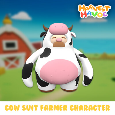 ArtStation - Harvest Havoc - Cow Suit Farmer Character Model