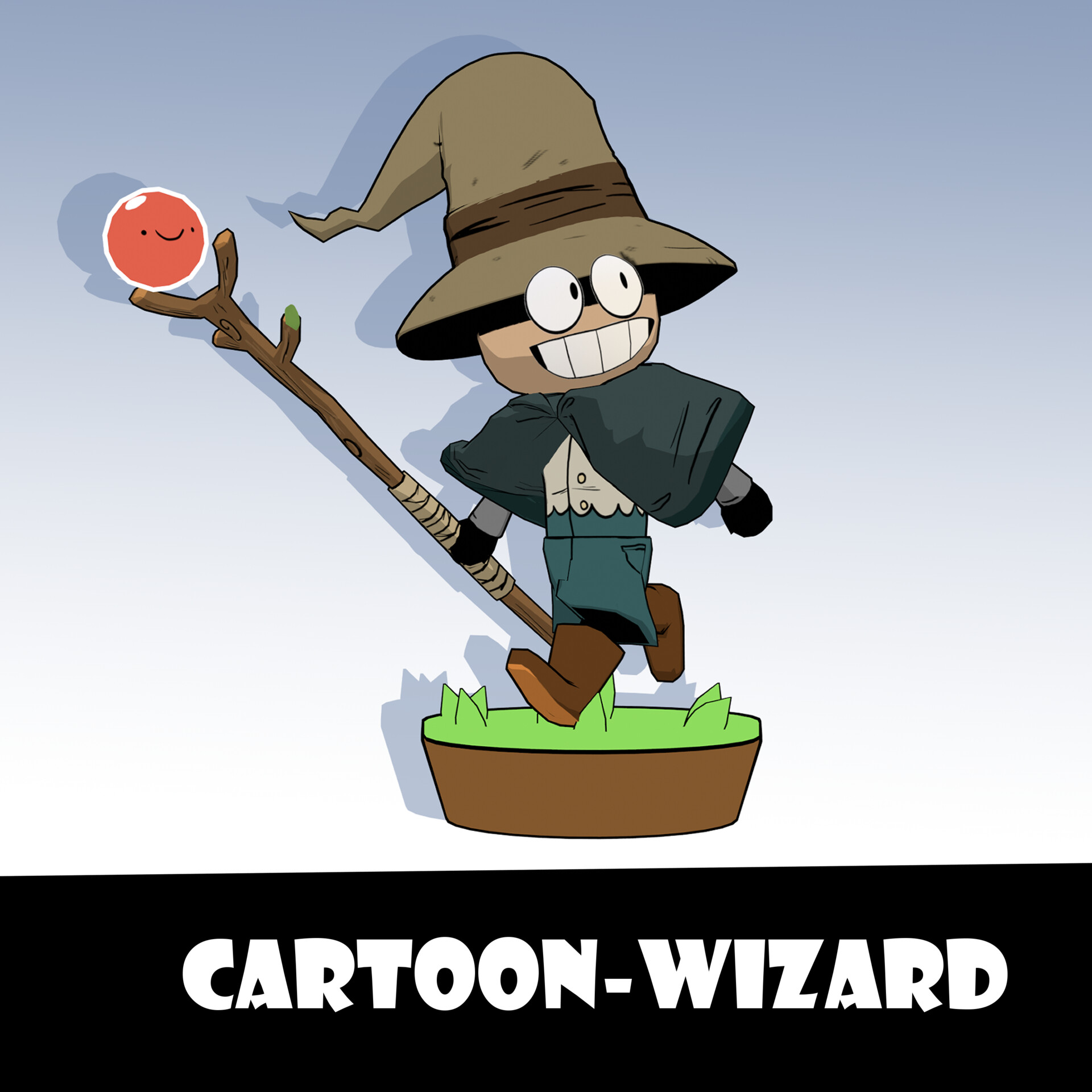 ArtStation - Cartoon Wizard 3D Model