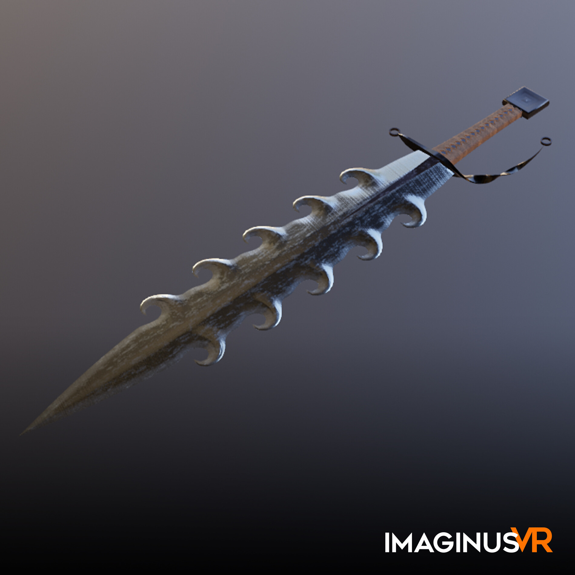 ArtStation - Game asset Silver Wave-Engraved Sword