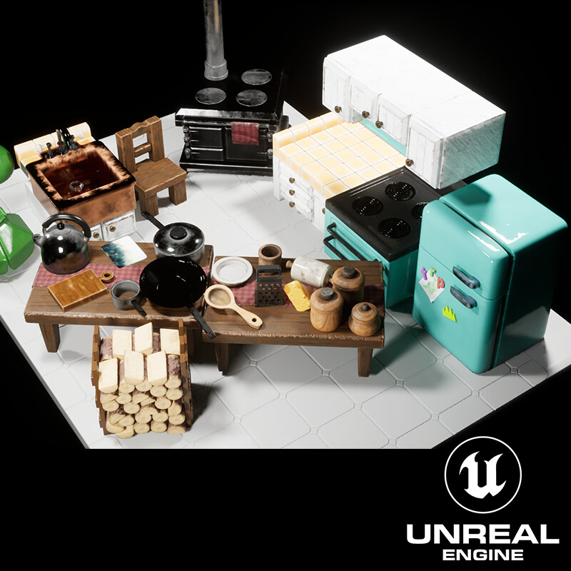 ArtStation - Stylized Kitchen Props - Substance Painter - Unreal Engine