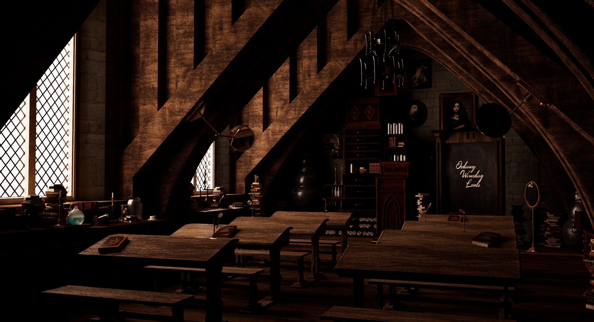 ArtStation - Harry potter Classroom