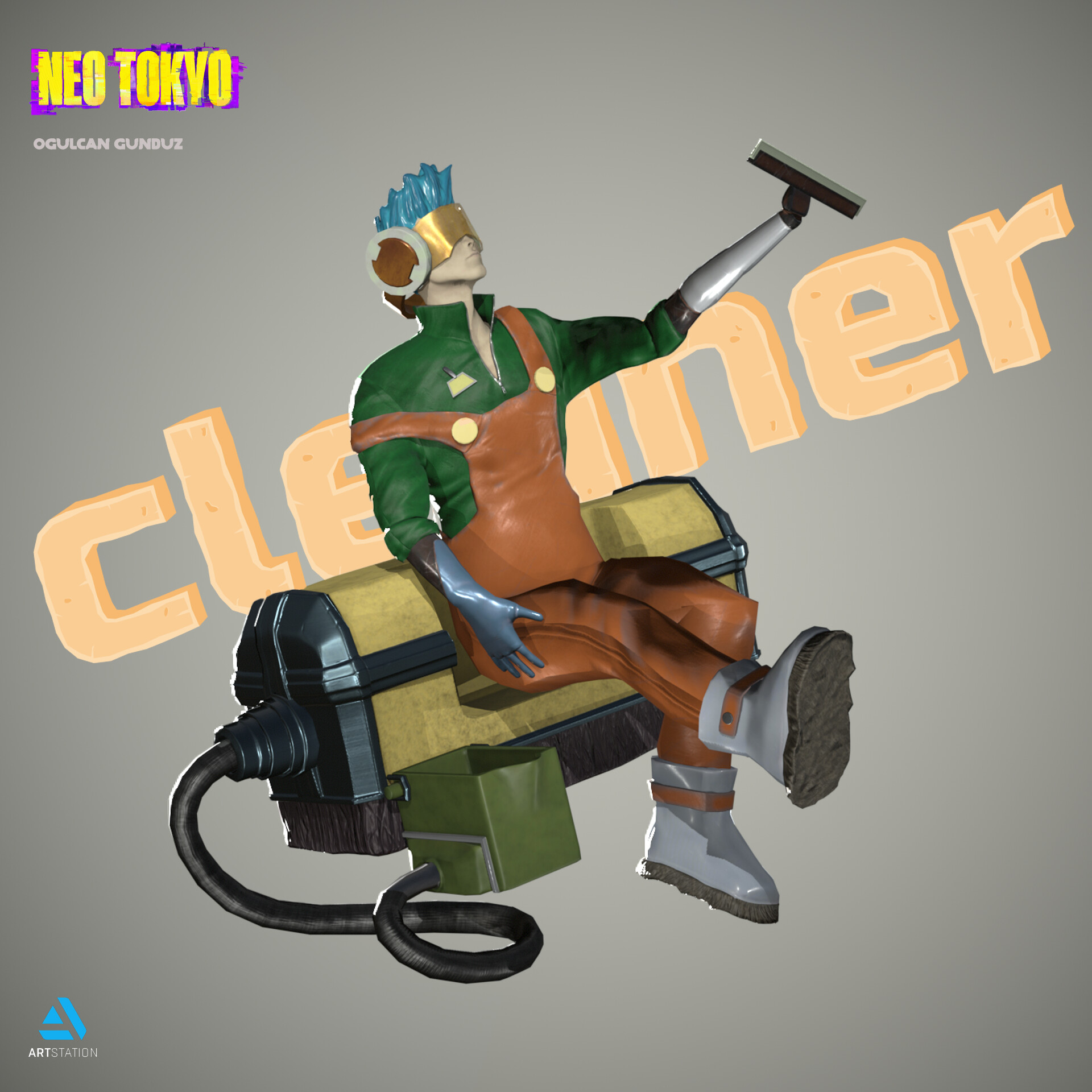 ArtStation - Cleaner- Neo Tokyo Challange
