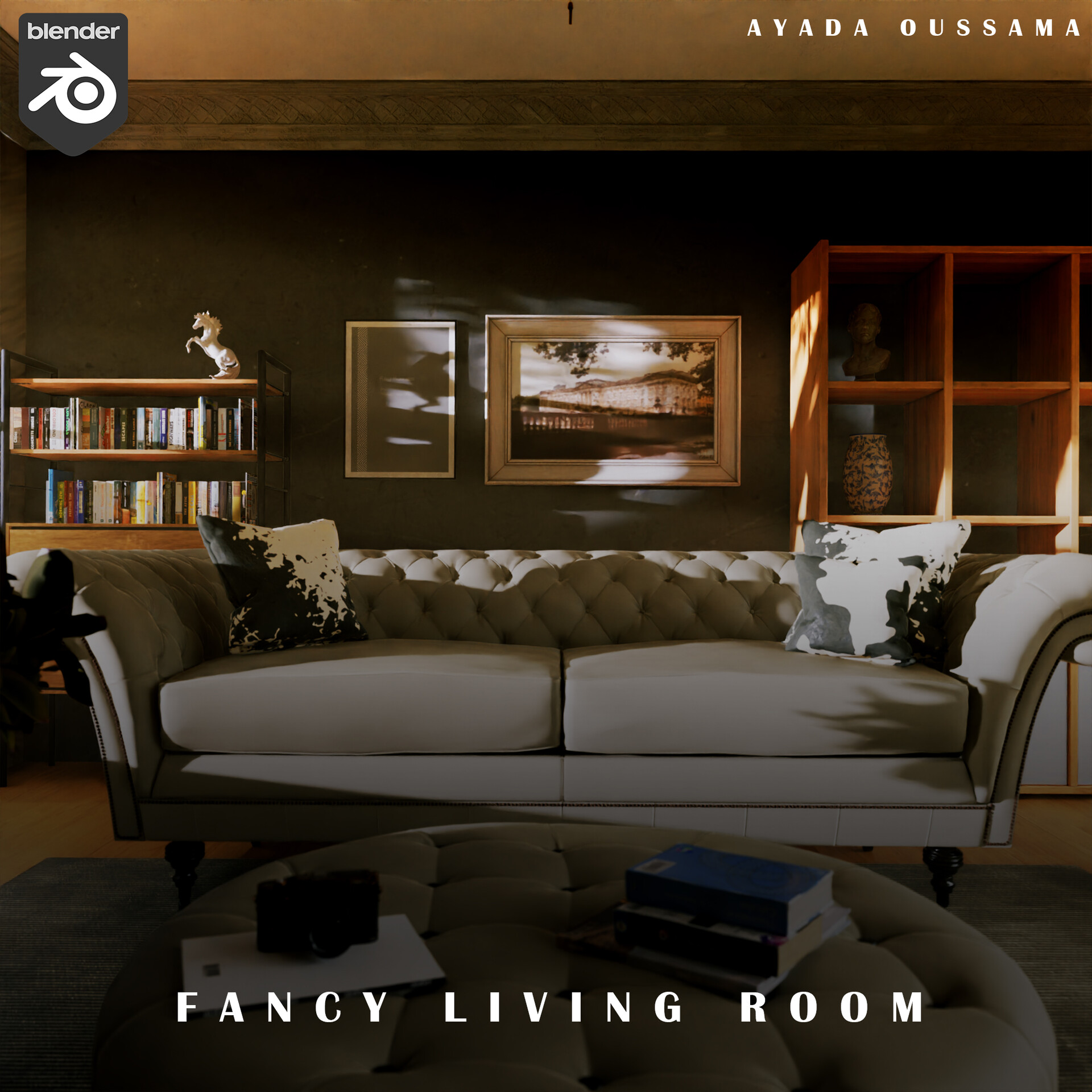 ArtStation - Fancy Classic Living Room Interior