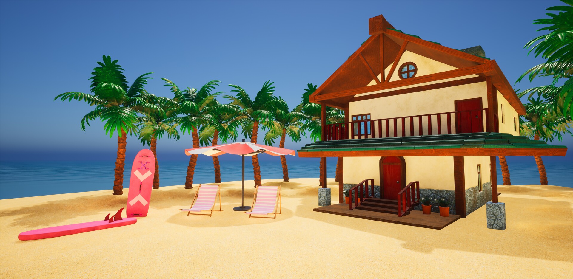 ArtStation - Stylized LowPoly Beach House