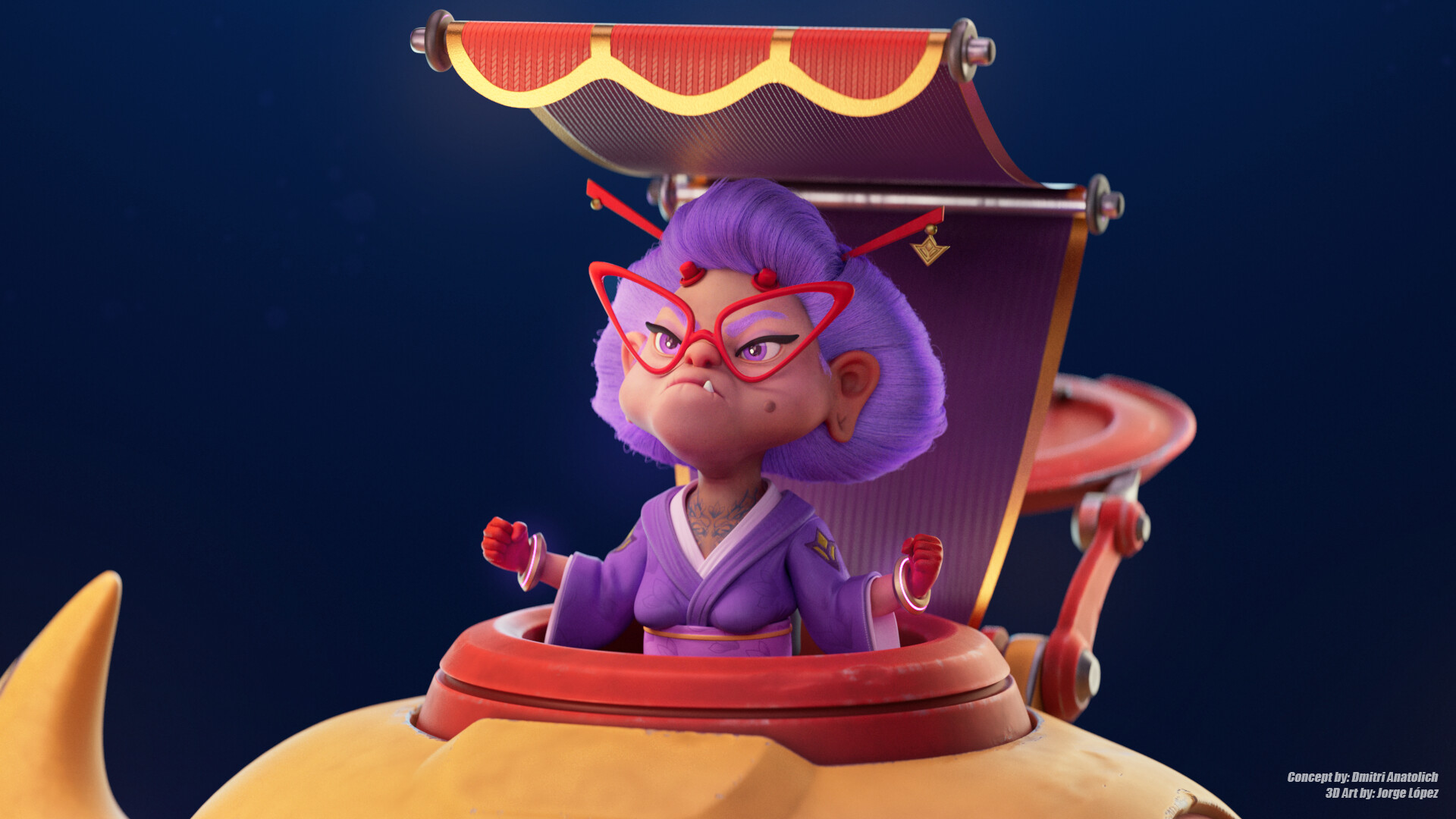 ArtStation - Artstation Challenges Film/VFX Character Art: Oyabun Grandma