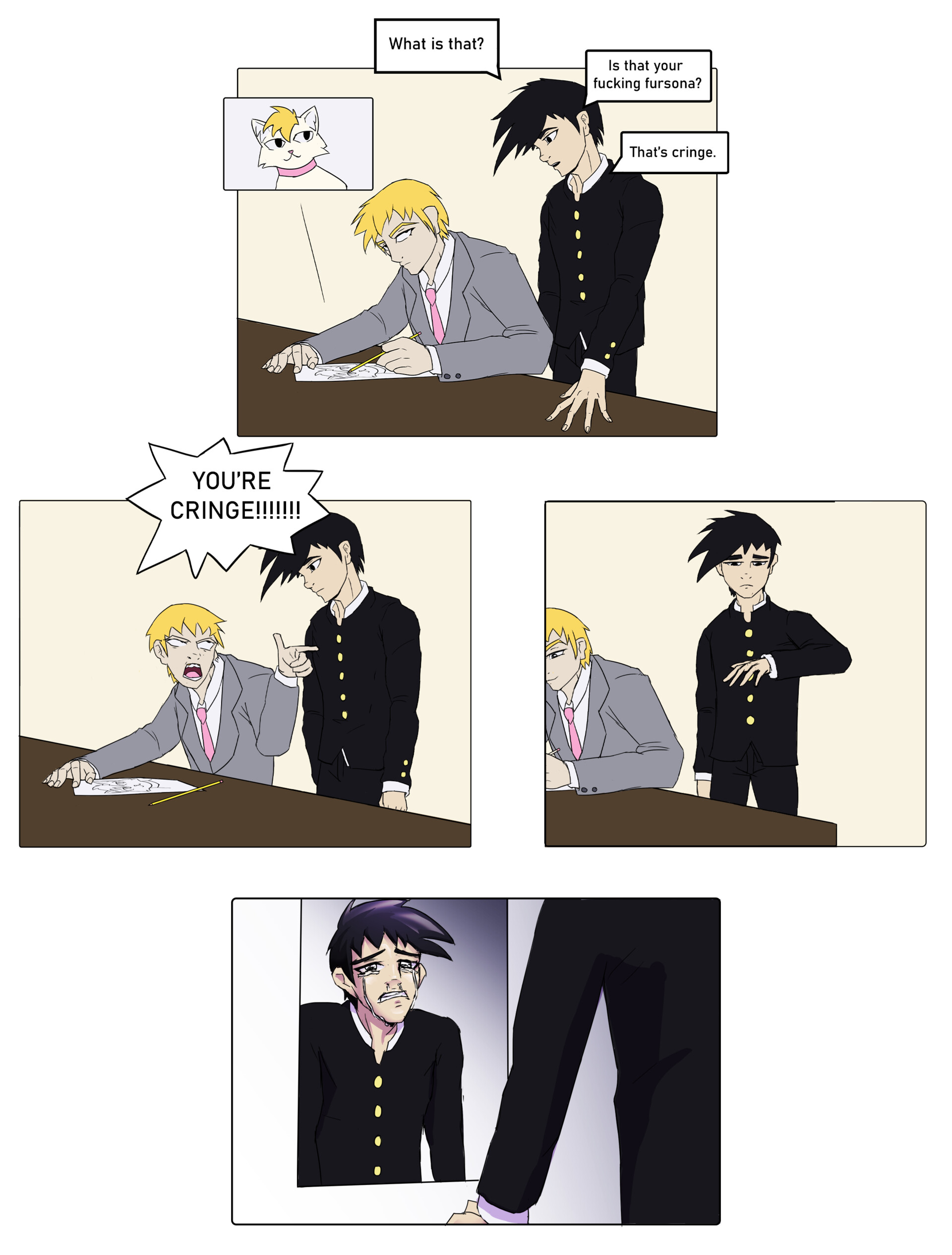 ArtStation - Ritsu and Reigen "You're Cringe" comic, based off ...