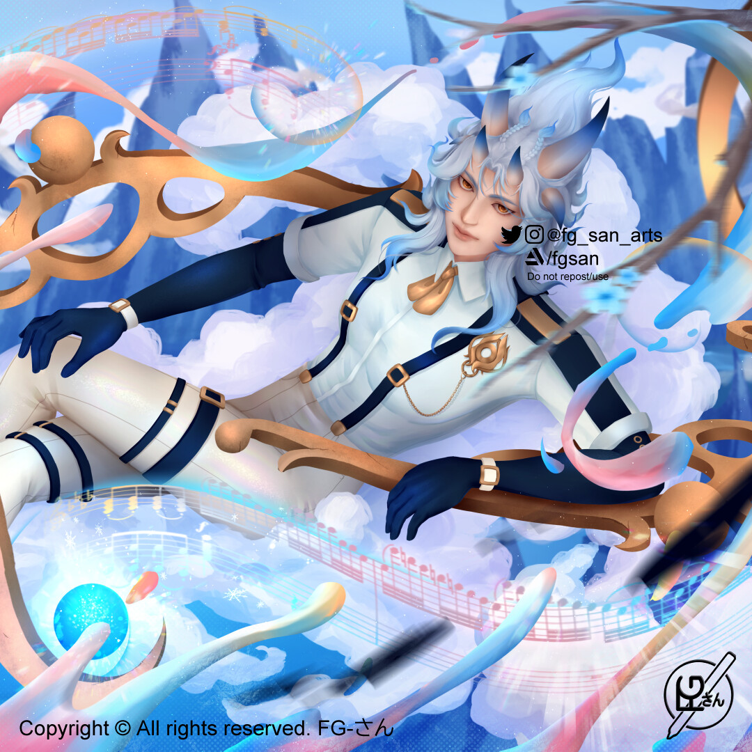 ArtStation - [Meyion Bluebird] - gift of a Song splash (OC)