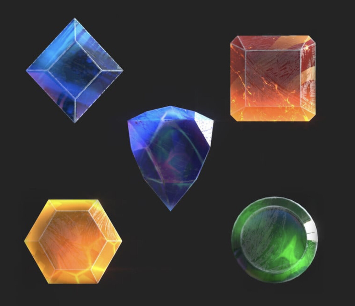 ArtStation - hand painted gems