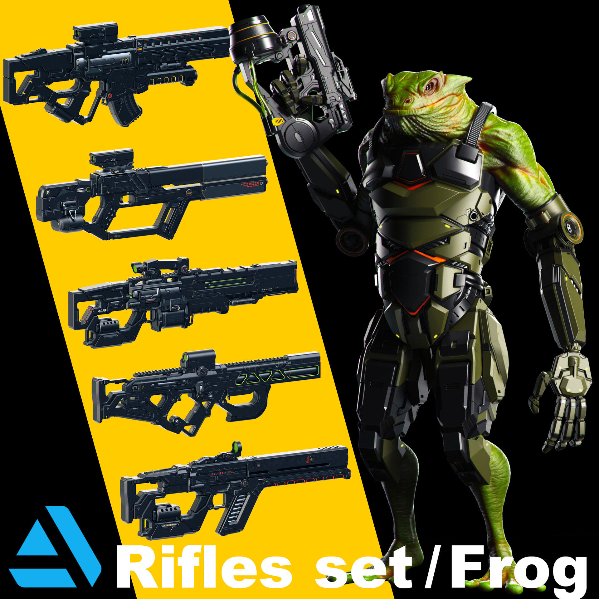 ArtStation - Sci-Fi Rifles Set / Kitbash / Biomutant