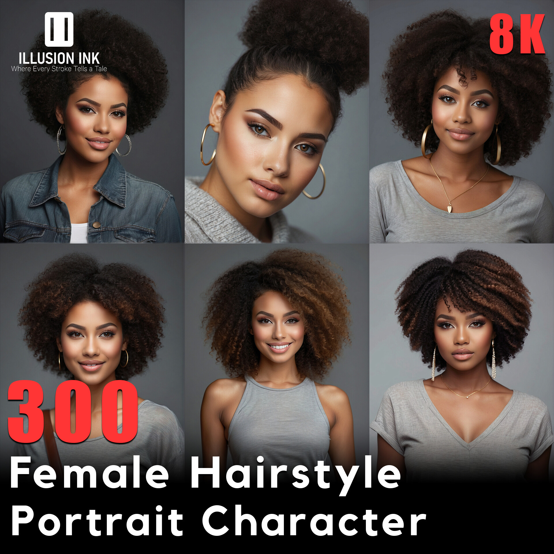 ArtStation - 300 Female Hairstyle Portrait Character References | 8K