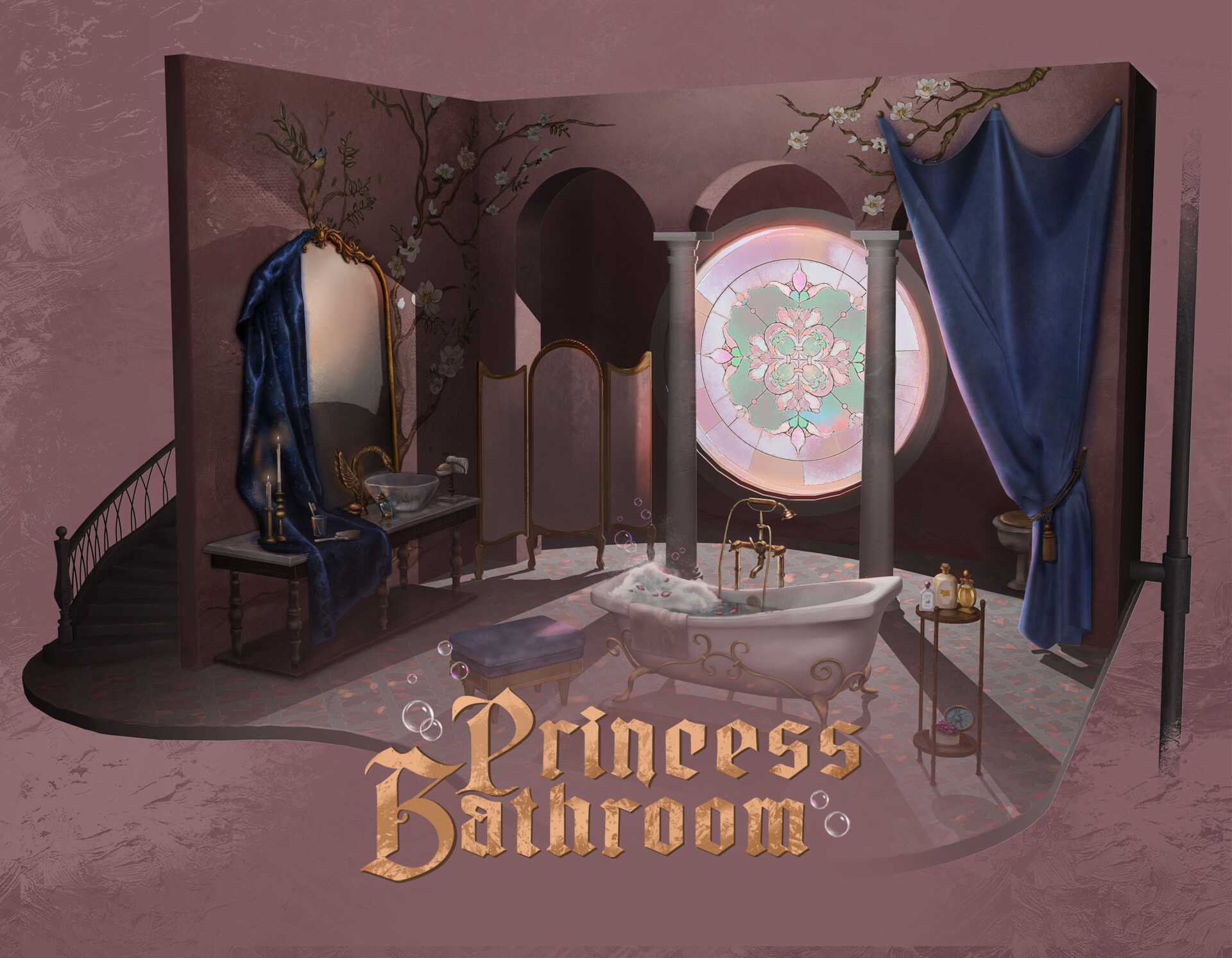 ArtStation - Princess Bathroom