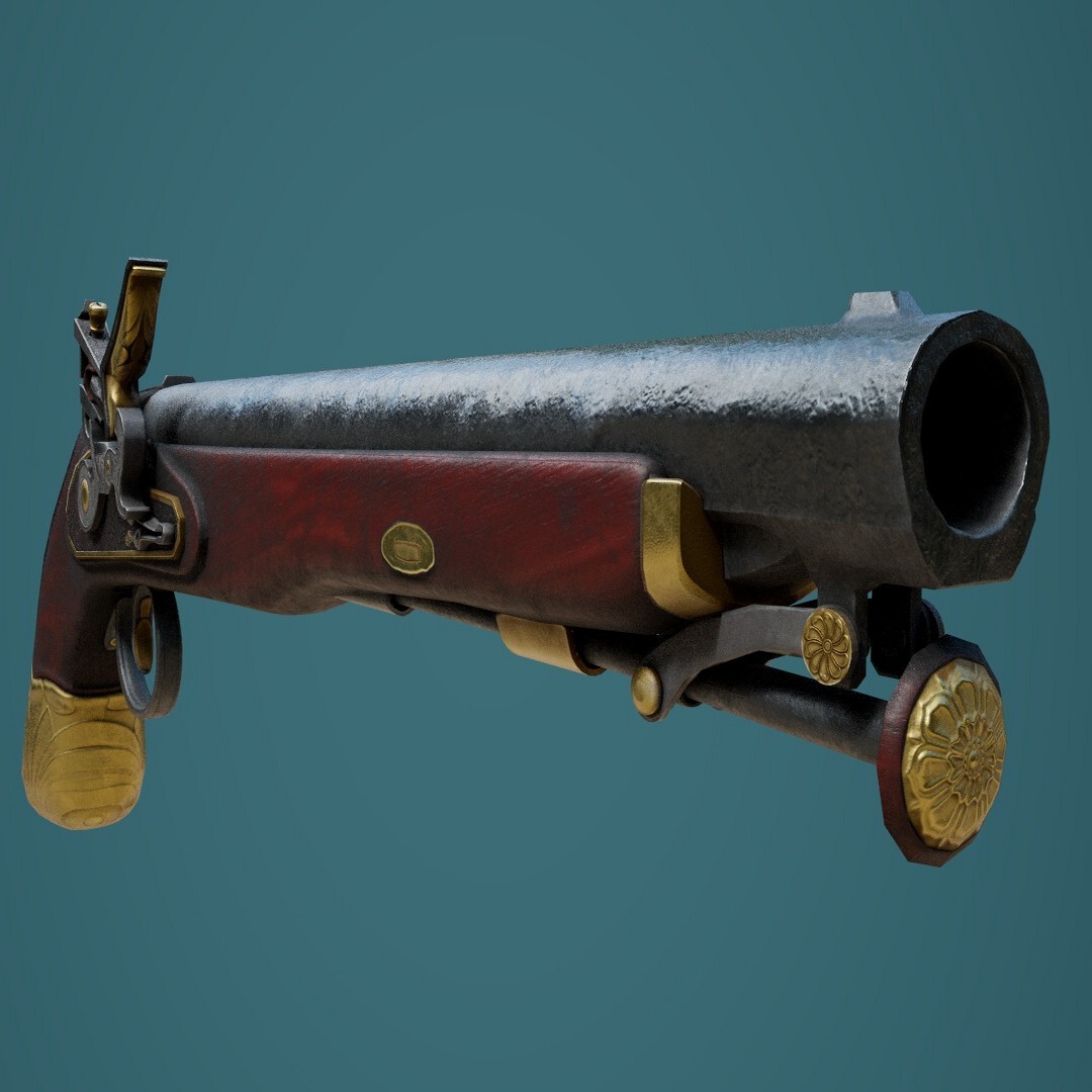 ArtStation - Yet another flintlock pistol.