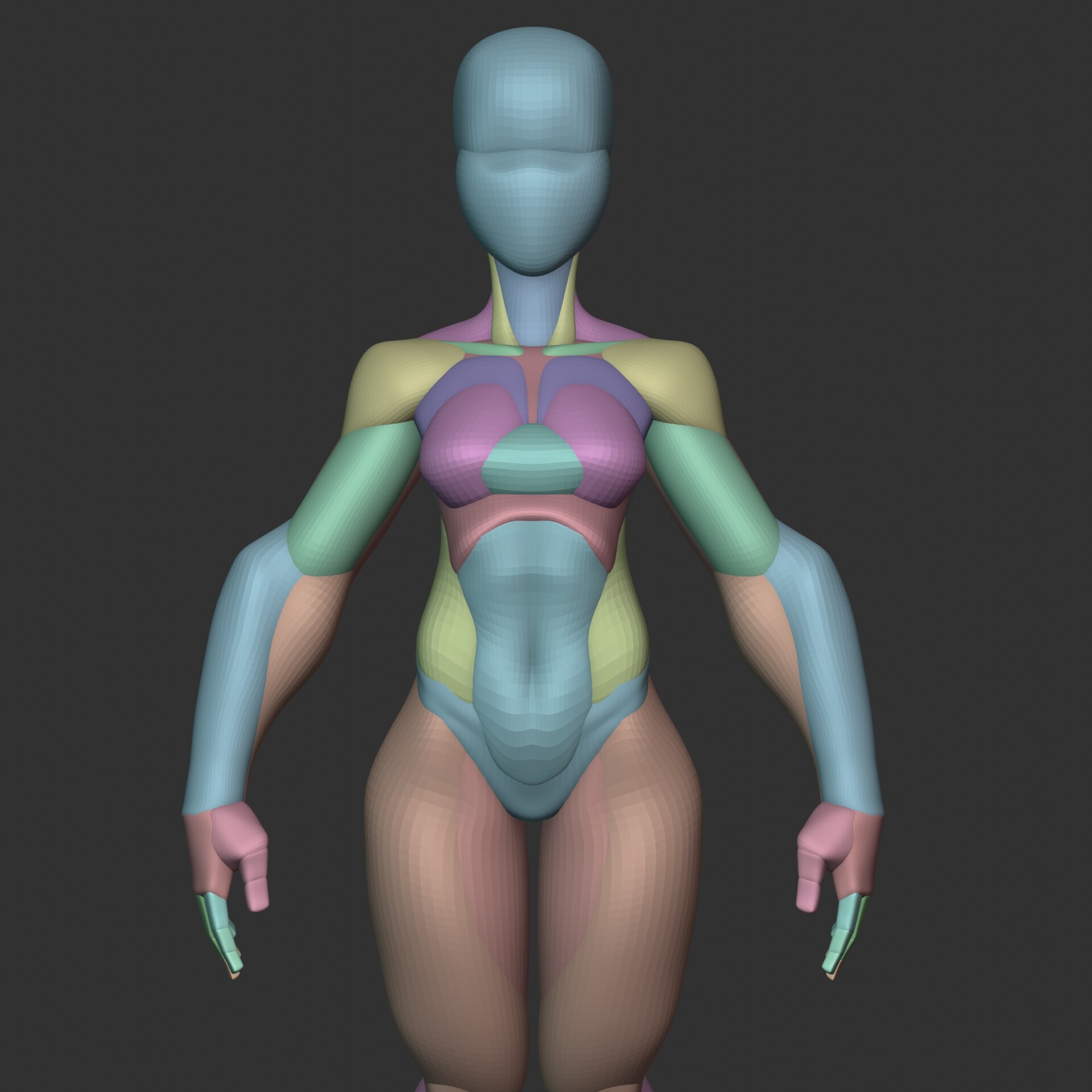 ArtStation - Stylized Ripped Female Blockout v1