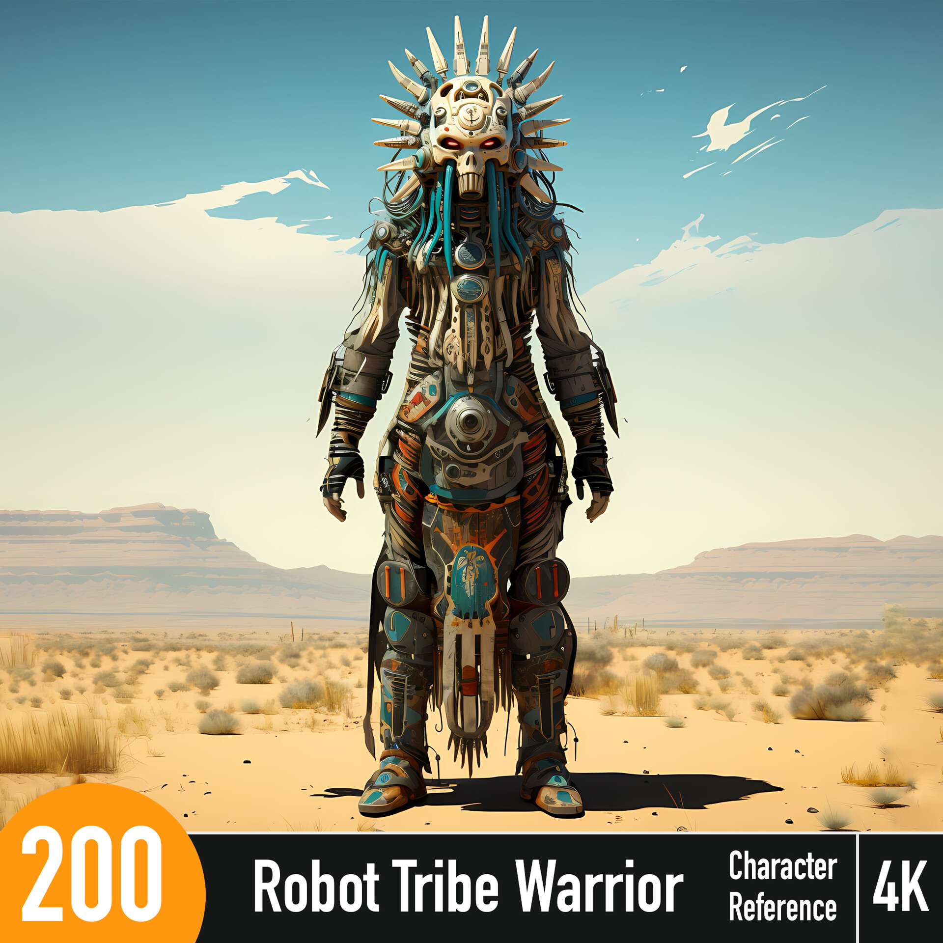 ArtStation - 200 Robot Tribe Warrior (4k)