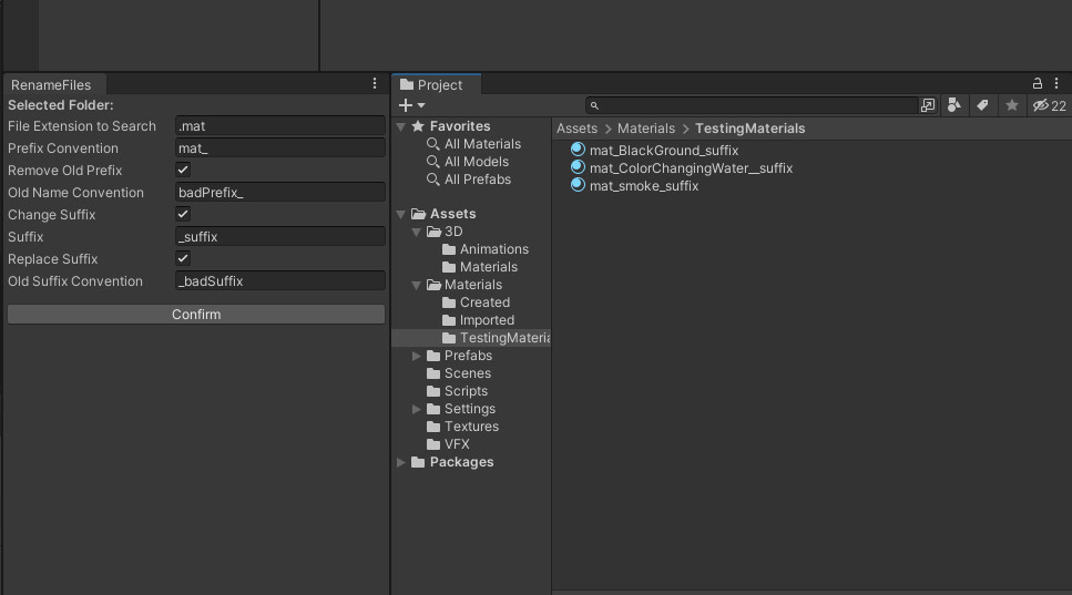 ArtStation - Unity Custom Files Prefix/Suffix Renamer