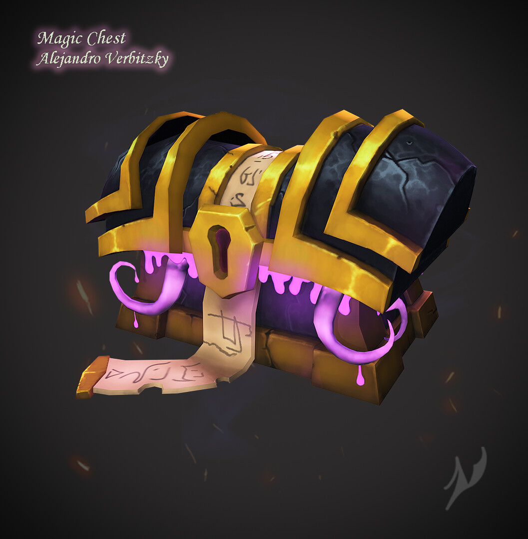 ArtStation - Magic Chest Hand Painted Game Ready Asset