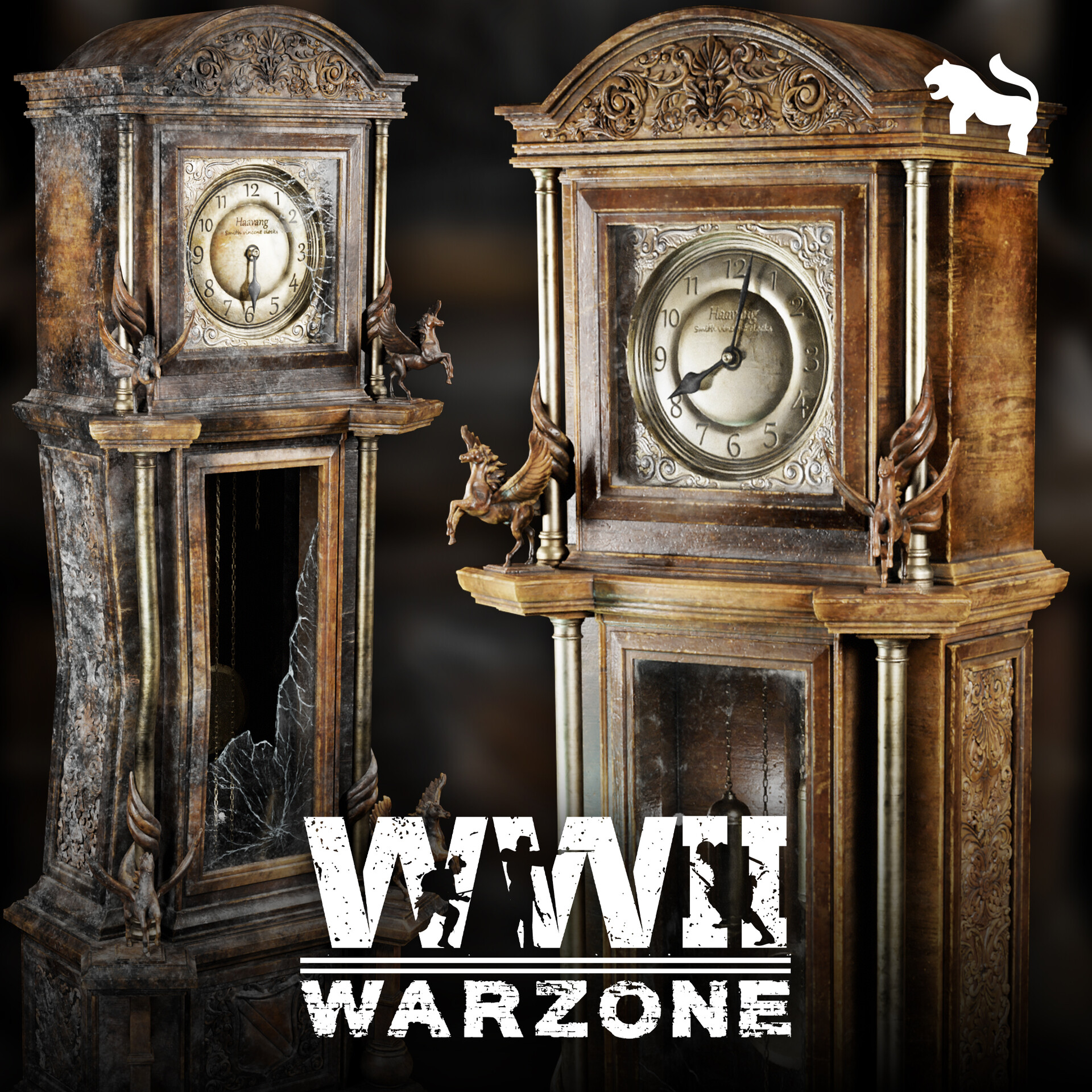 ArtStation - Longcase Clock - WorldWar II Warzone