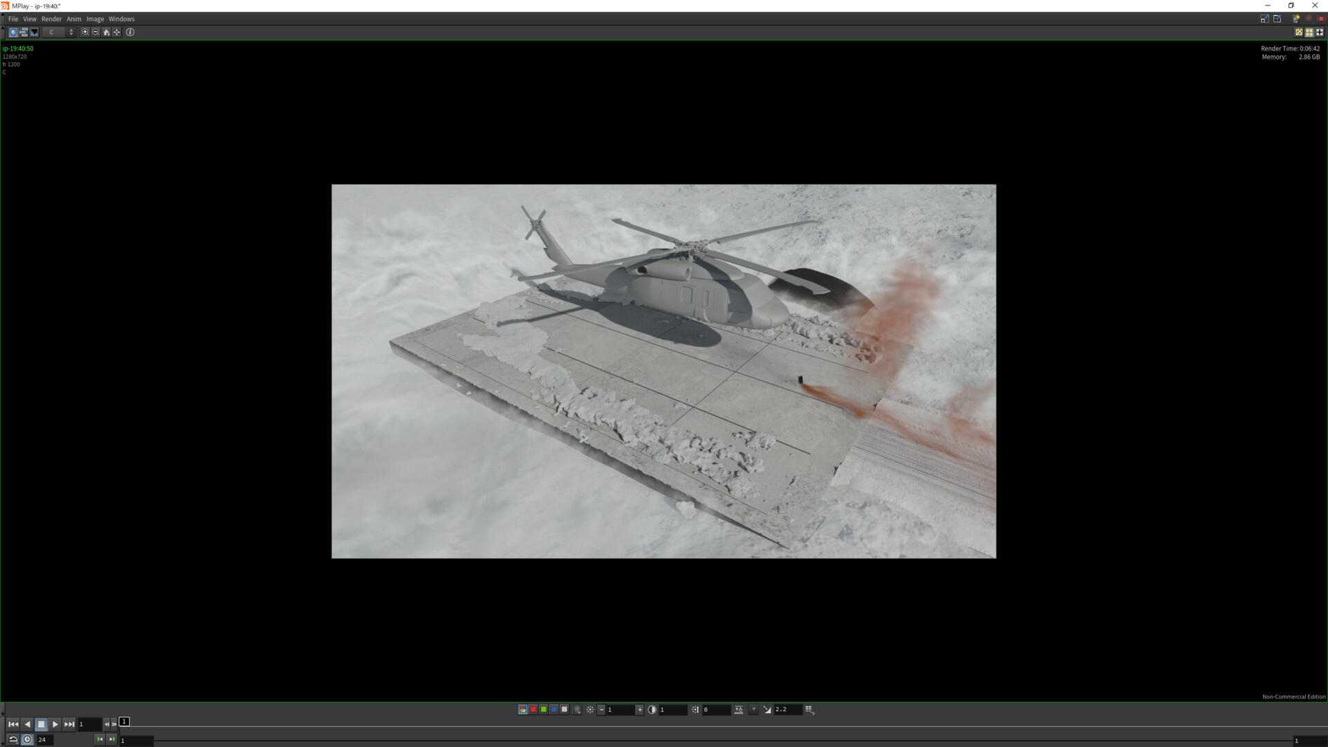ArtStation - Chopper downwash Pyro simulation