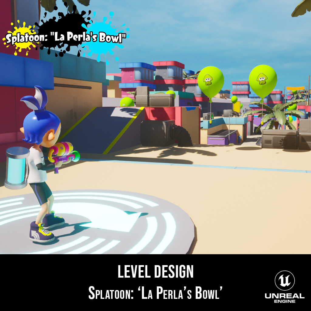 ArtStation - Splatoon-inspired Map | Level Design: 'La Perla's Bowl'