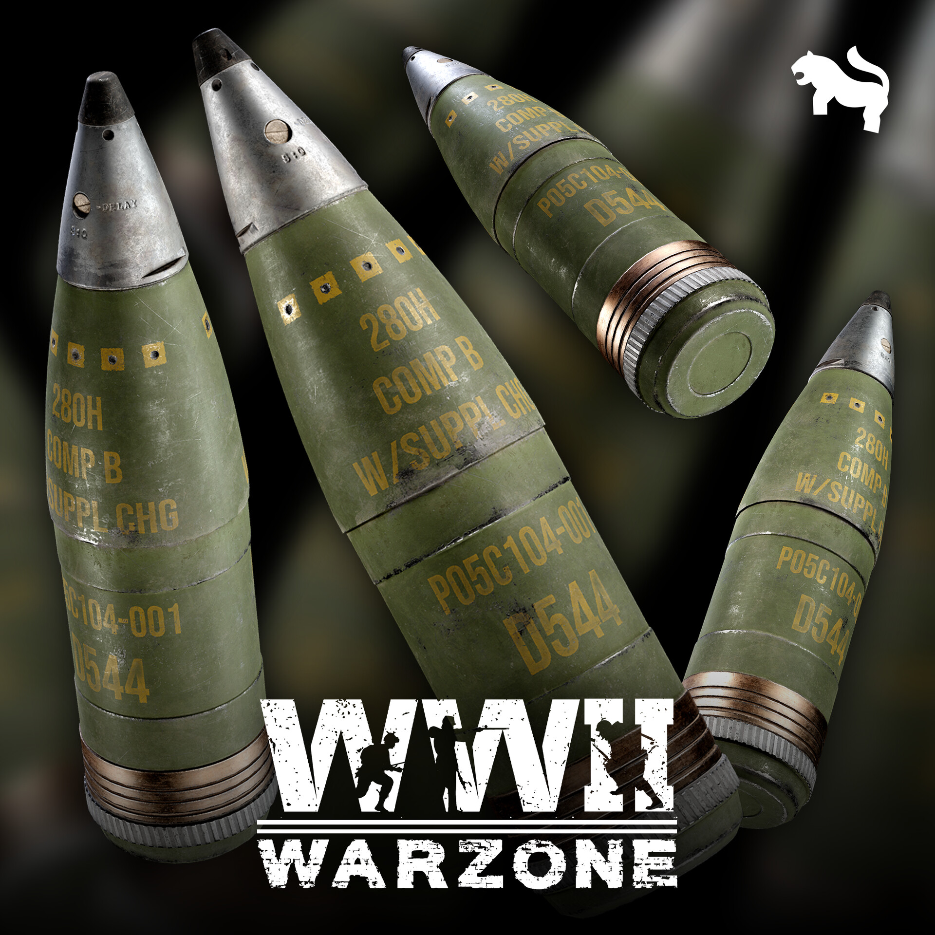 ArtStation - Shell Projectile - WWII Warzone Environment