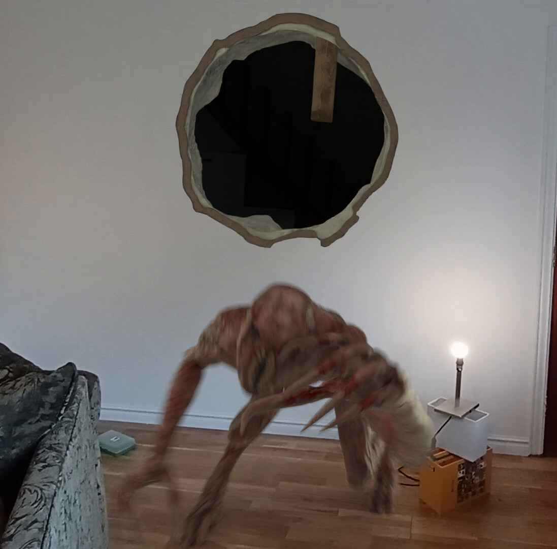 ArtStation - Monster climbing out of my wall - VFX