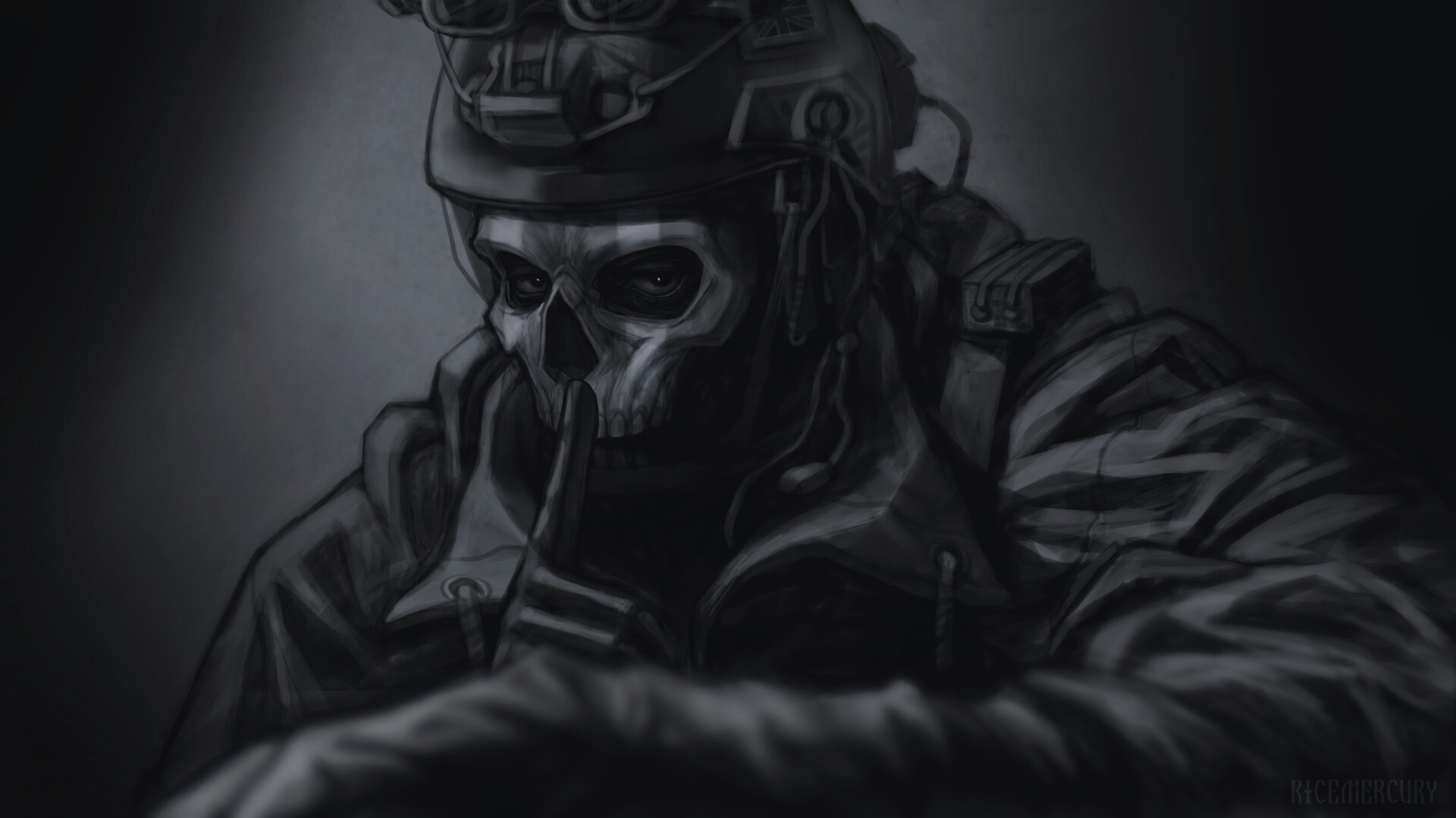 ArtStation - Ghost's hand on your mouth