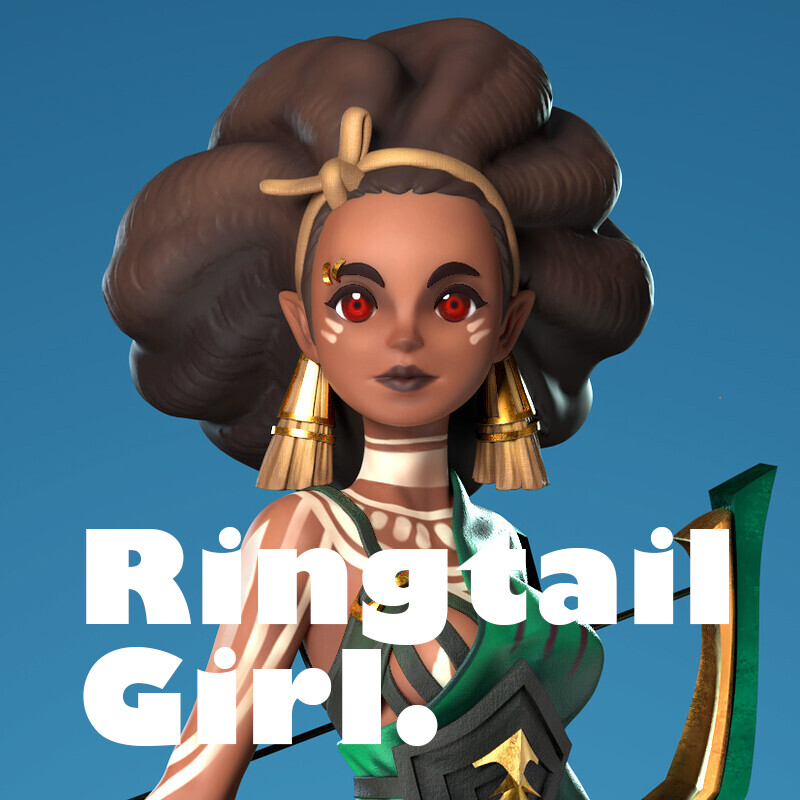 ArtStation - Ringtail Girl