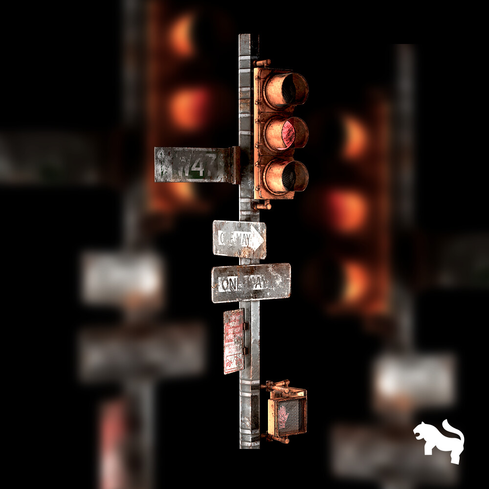 ArtStation - Post Apocalyptic Traffic Light