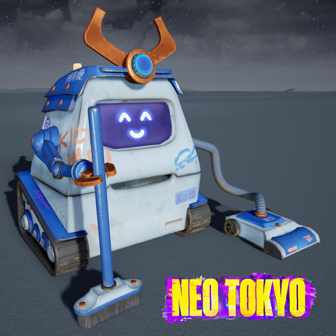 ArtStation - Neo Tokyo: Tormented Cleaning Bot