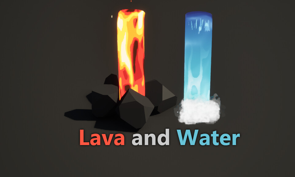 ArtStation - Lava and Water falling