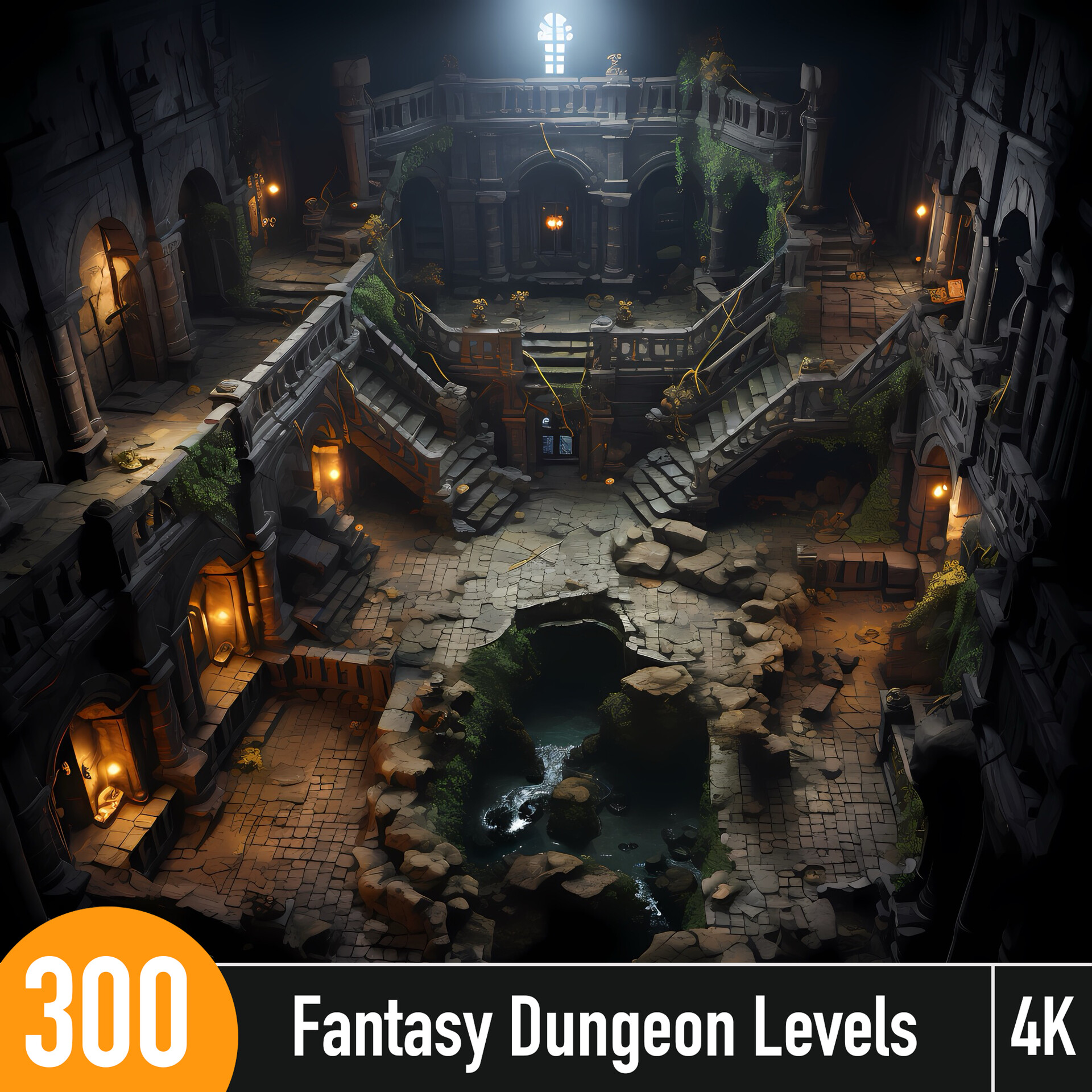 ArtStation - 300 Fantasy Dungeon Levels (4k)