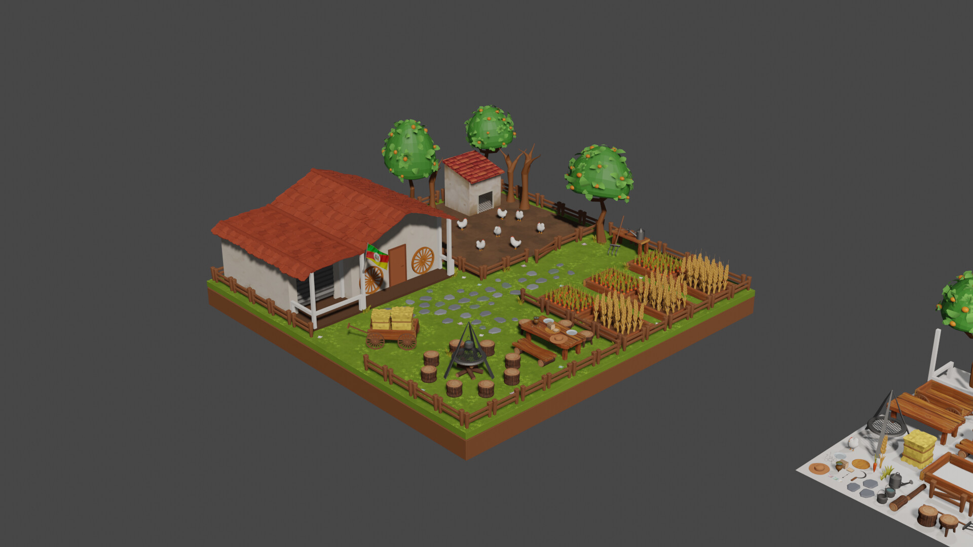 ArtStation - Farm Asset Pack | 3D Low Poly Diorama