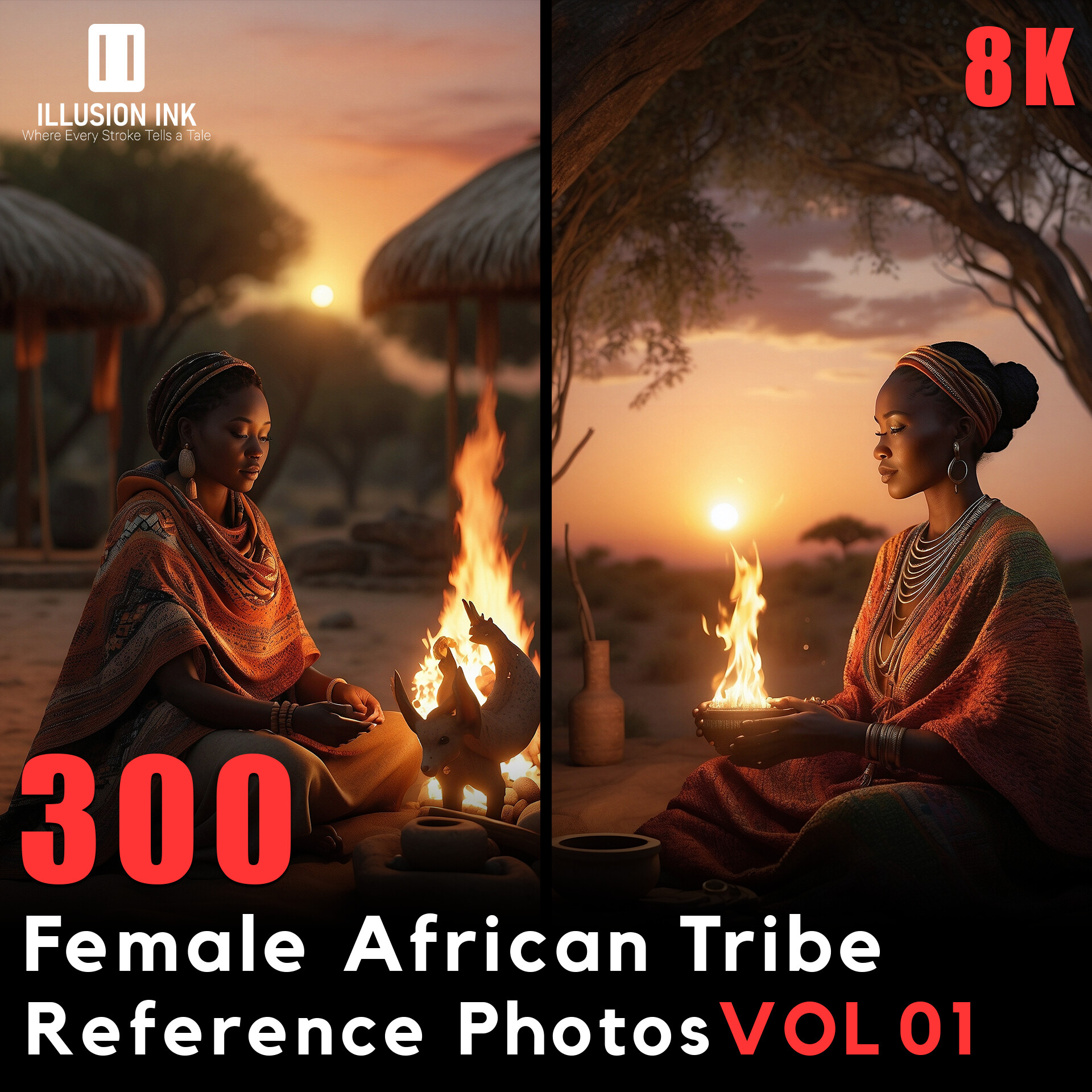 ArtStation - 300 Female African Tribe - V01 | 8K