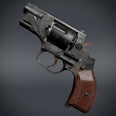 ArtStation - OTs-38 Stechkin silent revolver (ОЦ-38)