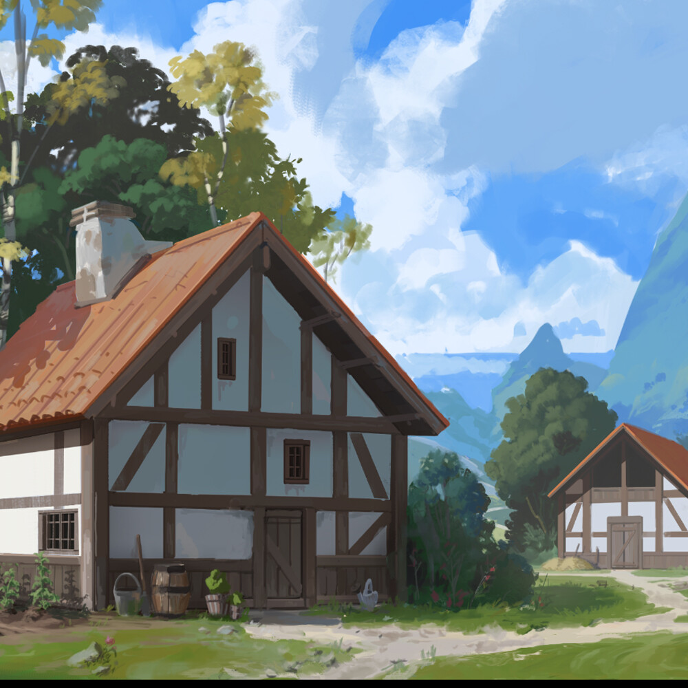 ArtStation - A farmers yard