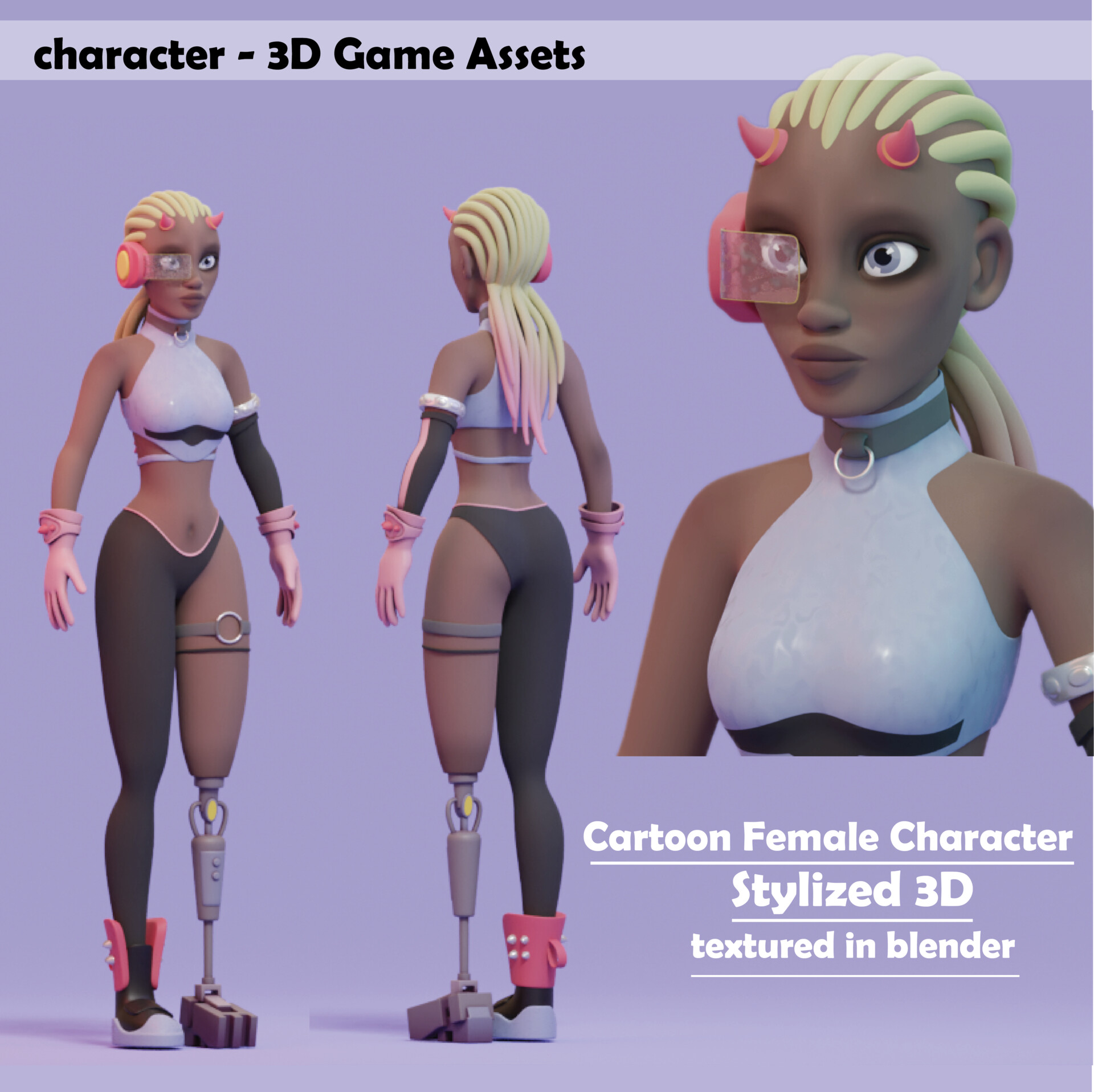 ArtStation - Cartoon Female Character - Stylized 3D
