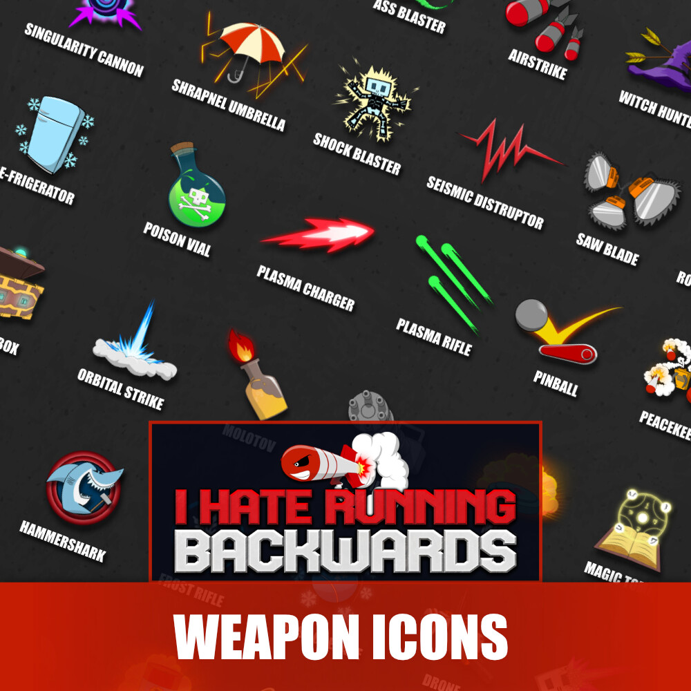 ArtStation - I Hate Running Backwards - Weapon Icons