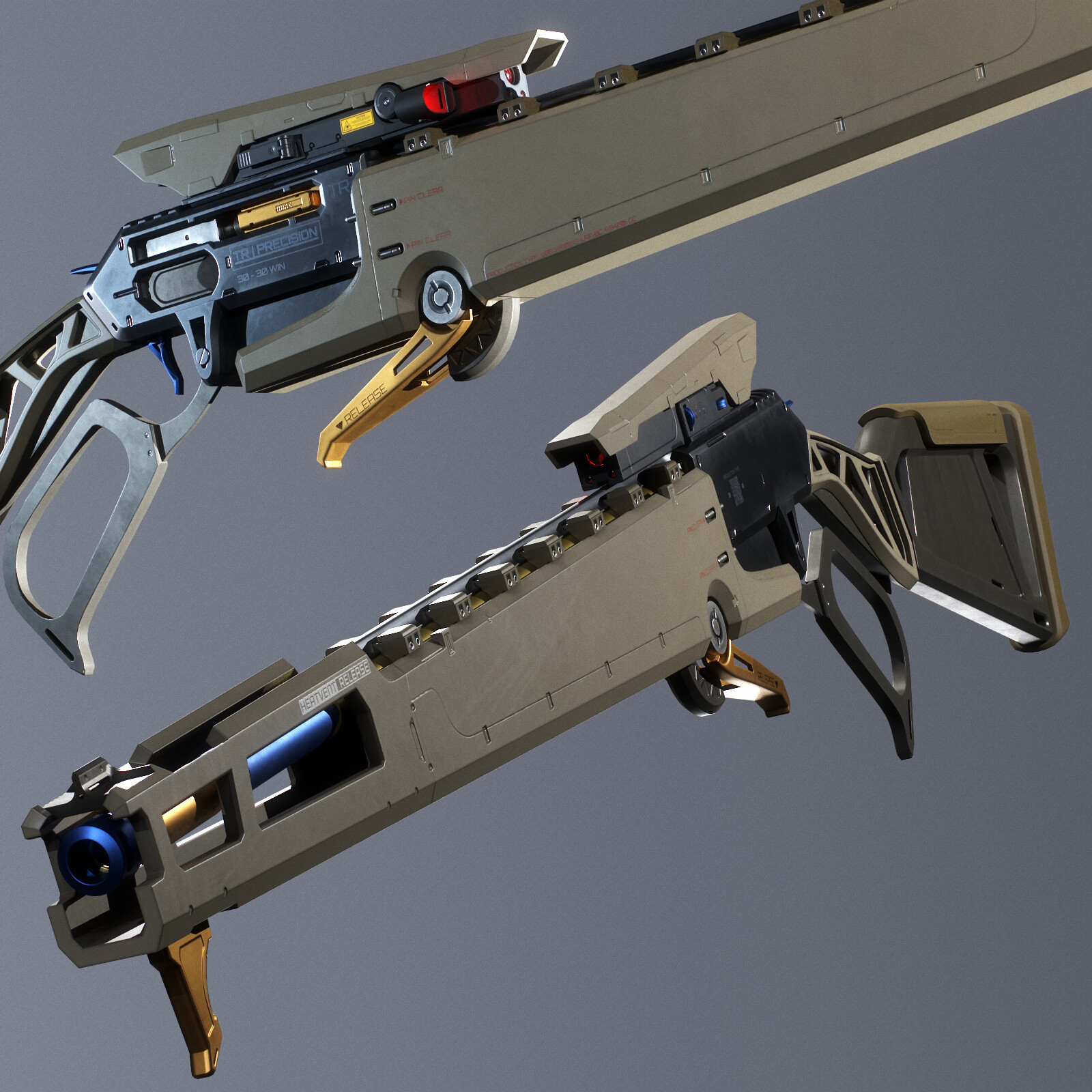 ArtStation - Lever Action Precision Rifle (concepted by Renfei Luo)