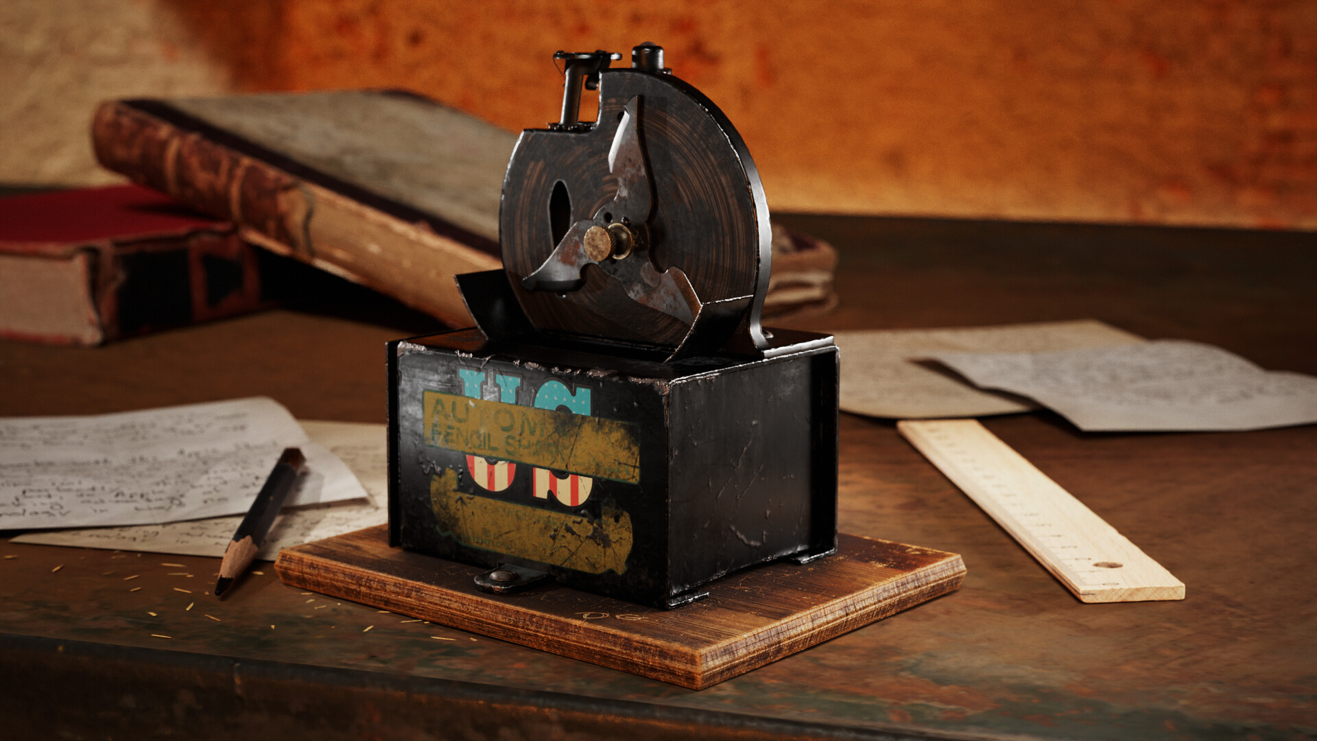 ArtStation - U.S. Automatic Pencil Sharpener by APSCO, c. 1911