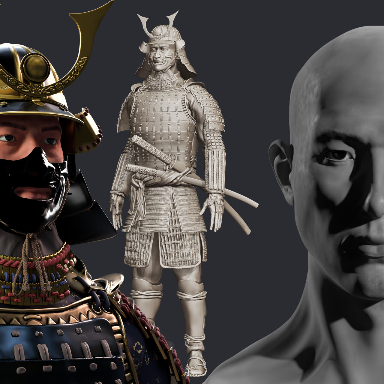 ArtStation - Samurai Sculpture