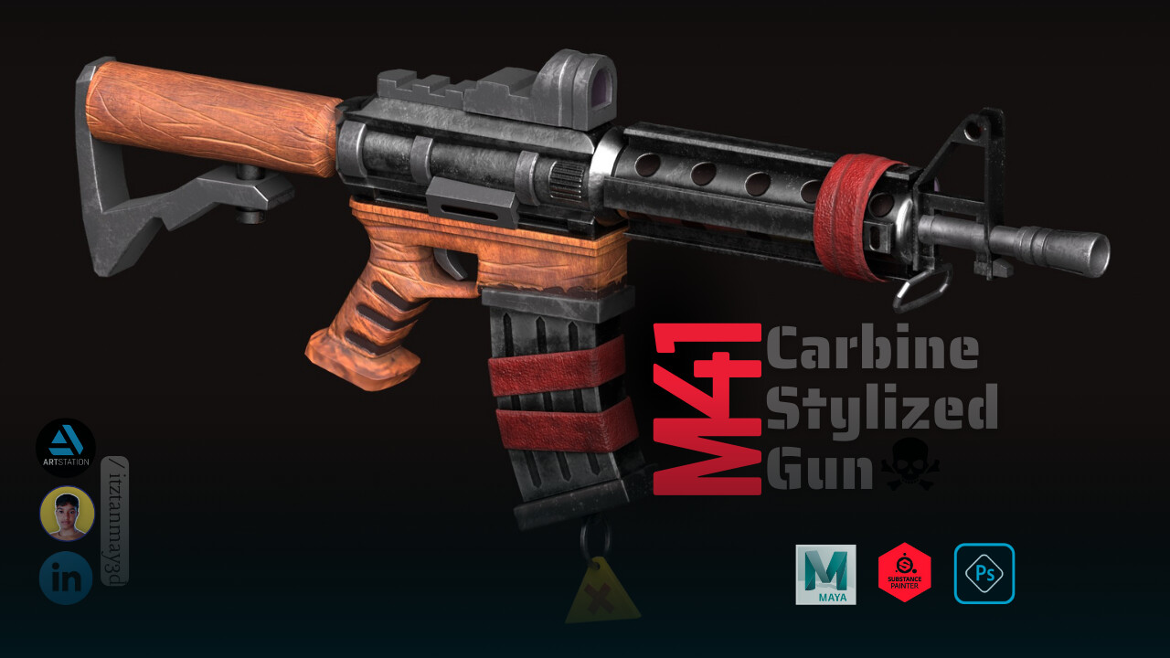 ArtStation - M41 Carbine Stylized Gun (game Ready) 3D Model