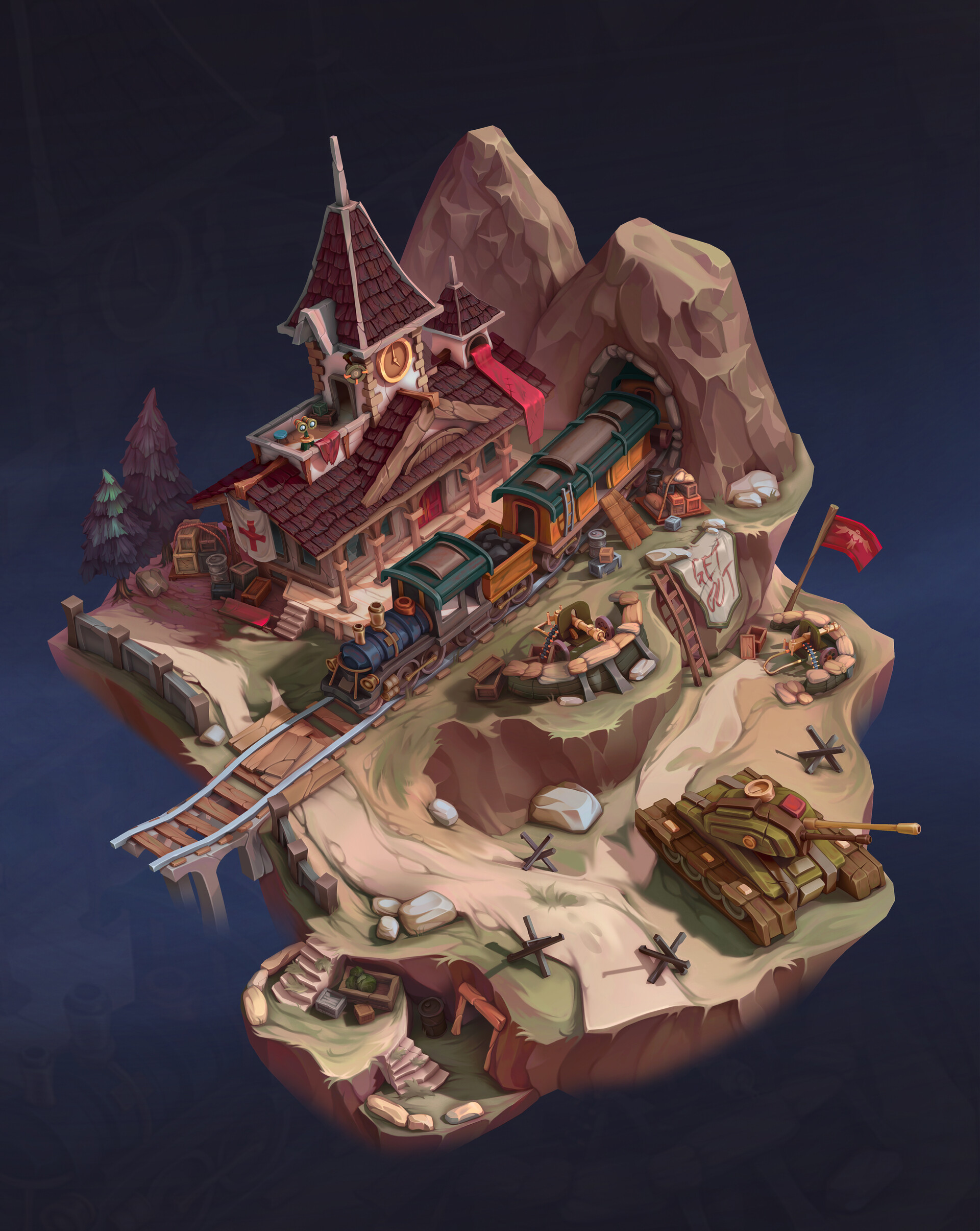 ArtStation - Railway Station