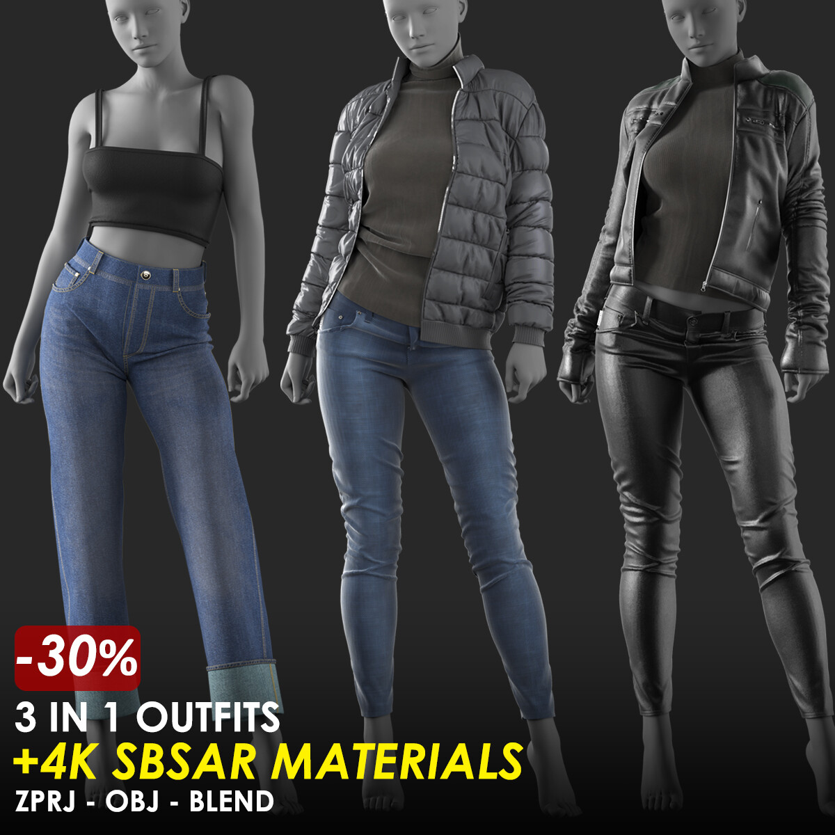 ArtStation - 3 in 1 Outfits - Marvelous / CLO