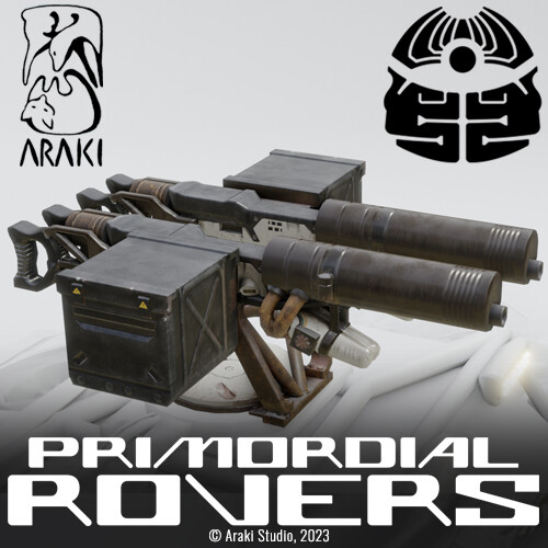 ArtStation - Car Mounted Machine Gun Turret, for Post-Apocalyptic RTS Game