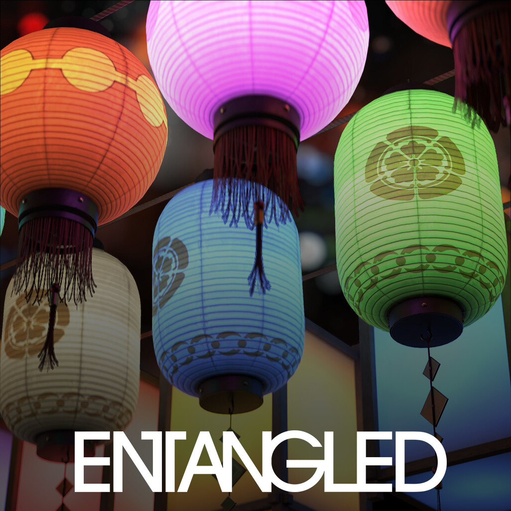ArtStation - Hanging Japanese lanterns