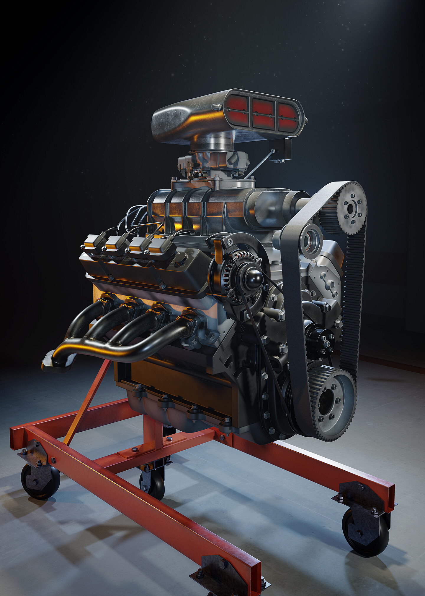 ArtStation - V8 Supercharged Engine