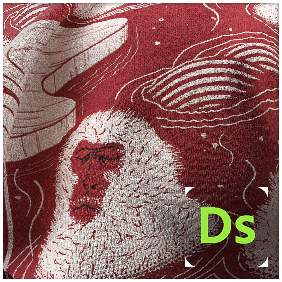ArtStation - substance designer Japanese monkey pattern fabric material